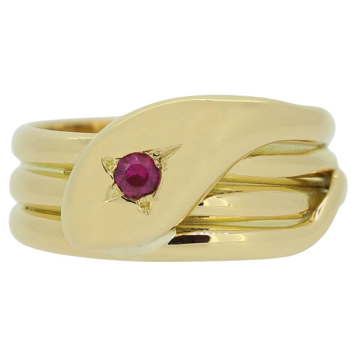 Victorian Ruby Snake Ring For Sale at 1stDibs