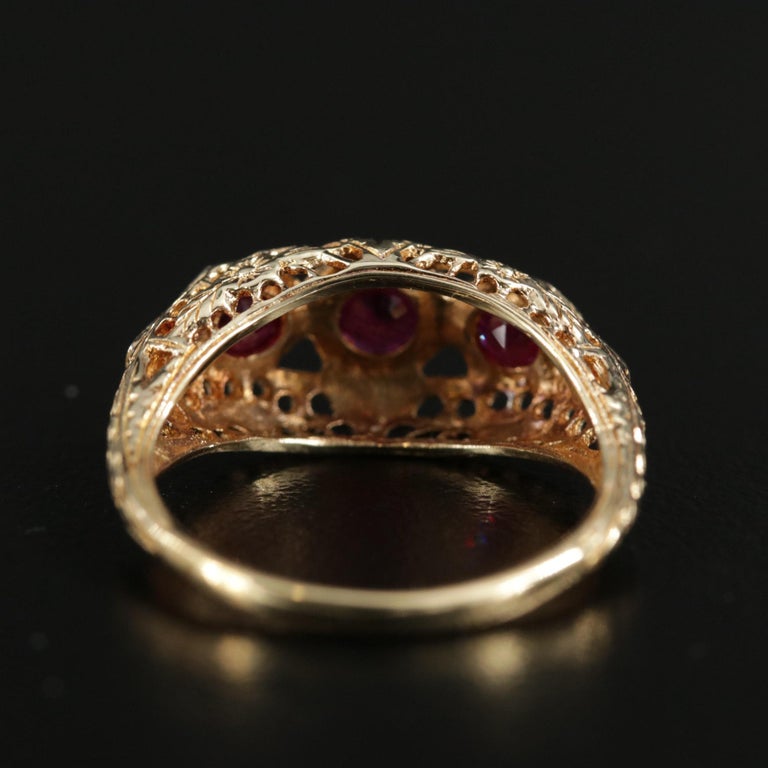 Customizable Victorian Ruby Yellow Gold Wedding Band Art Deco Ruby ...
