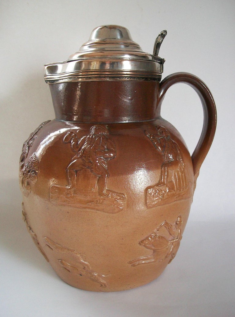 Victorian Salt Glaze Pitcher with Prince of Wales Feathers, U.K, 19th ...