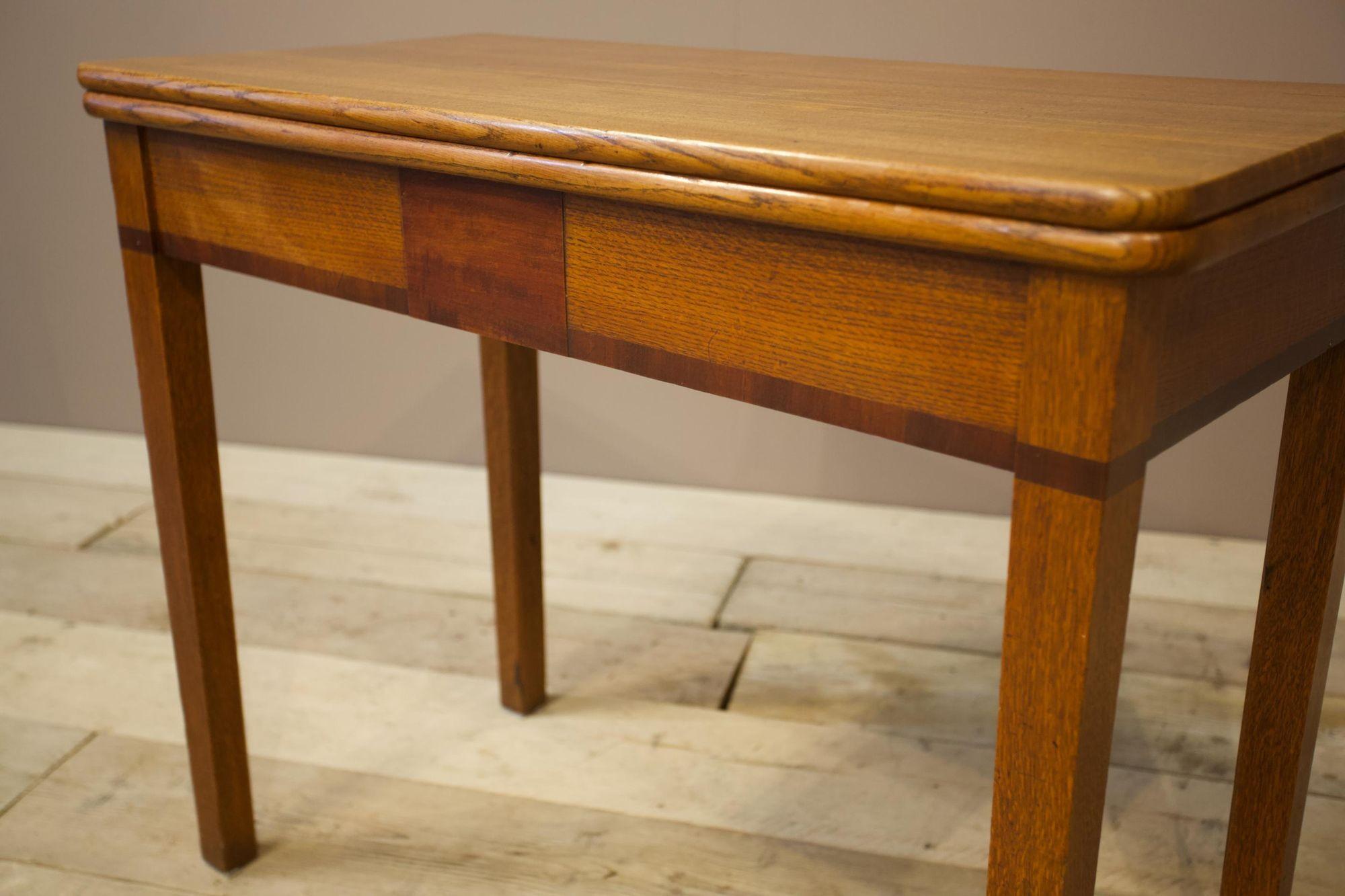 Victorian Satin Wood Fold over Table For Sale at 1stDibs