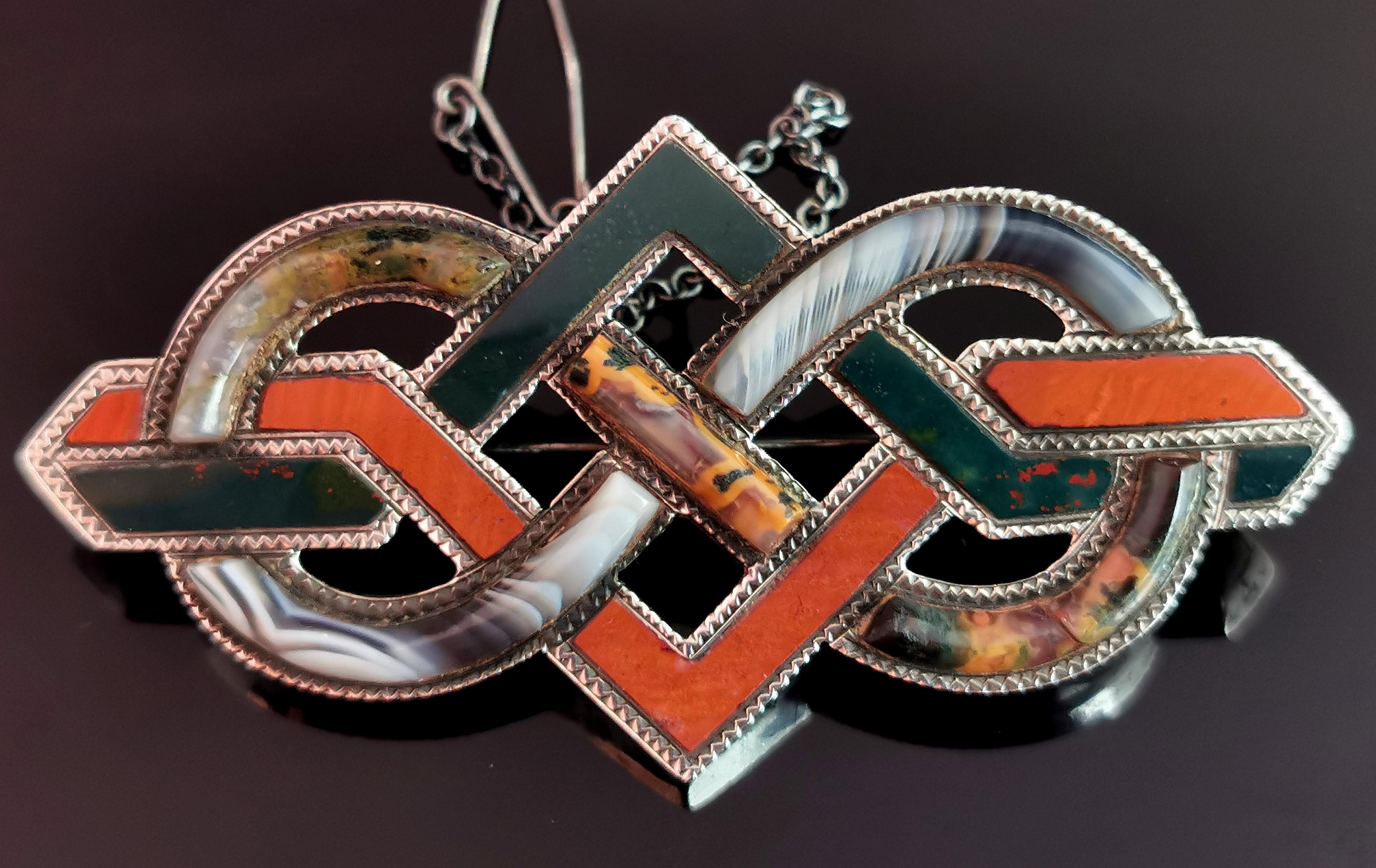 Victorian Scottish Agate and Silver Knot Brooch at 1stDibs | scotish ...