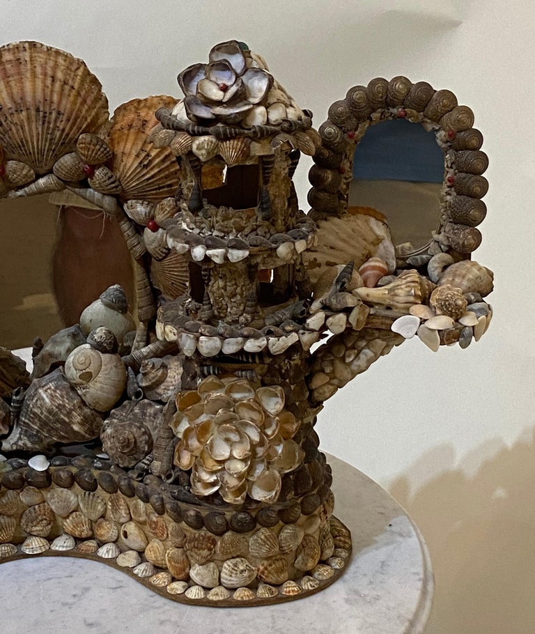 Victorian Seashell Art Lighthouse Night Light For Sale at 1stDibs