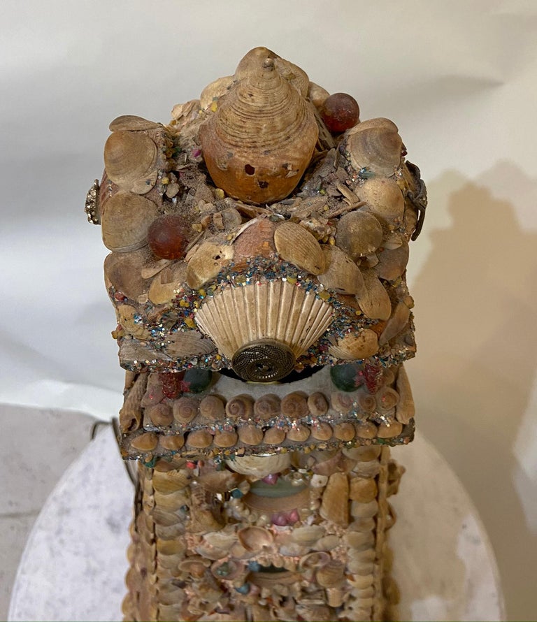 Victorian Seashell Art Lighthouse Night Light at 1stDibs