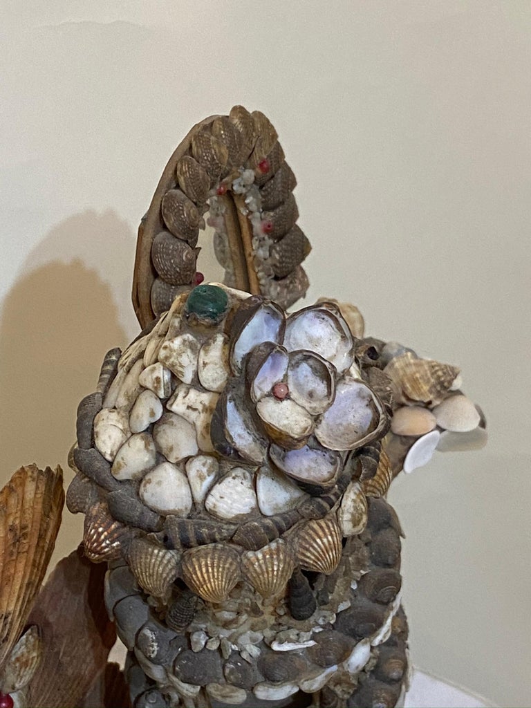 Victorian Seashell Art Lighthouse Night Light For Sale at 1stDibs
