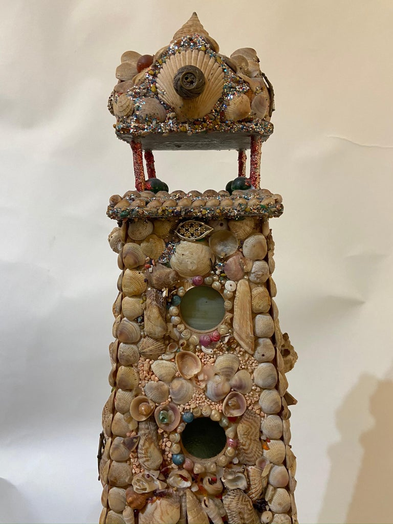 Victorian Seashell Art Lighthouse Night Light at 1stDibs