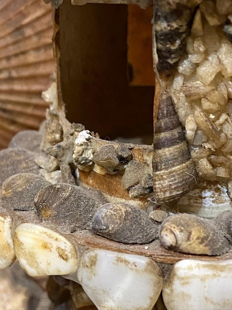 Victorian Seashell Art Lighthouse Night Light For Sale at 1stDibs