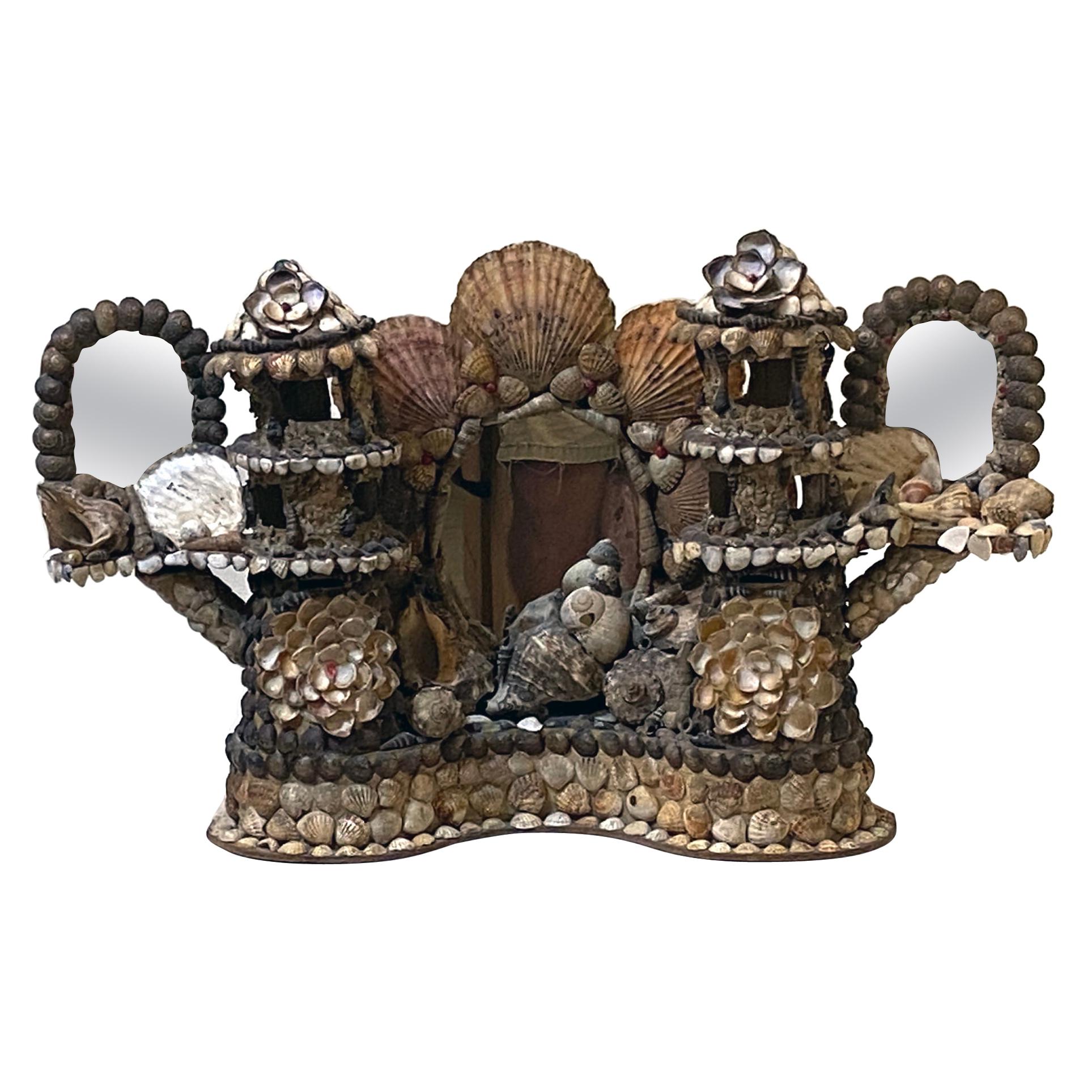 Victorian Seashell Art Lighthouse Night Light For Sale at 1stDibs