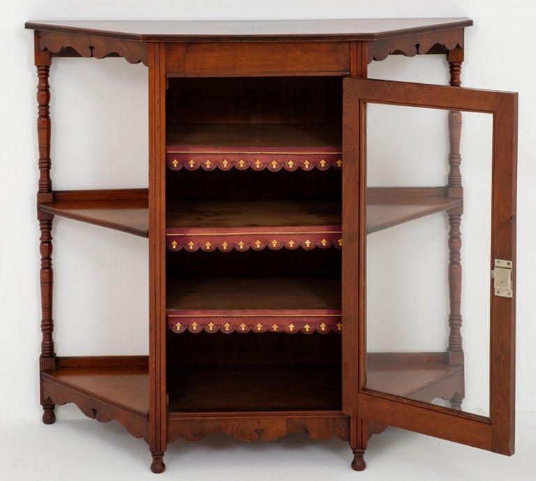 Victorian Side Cabinet, Antique Whatnot Bookcase, 1880 For Sale at 1stDibs