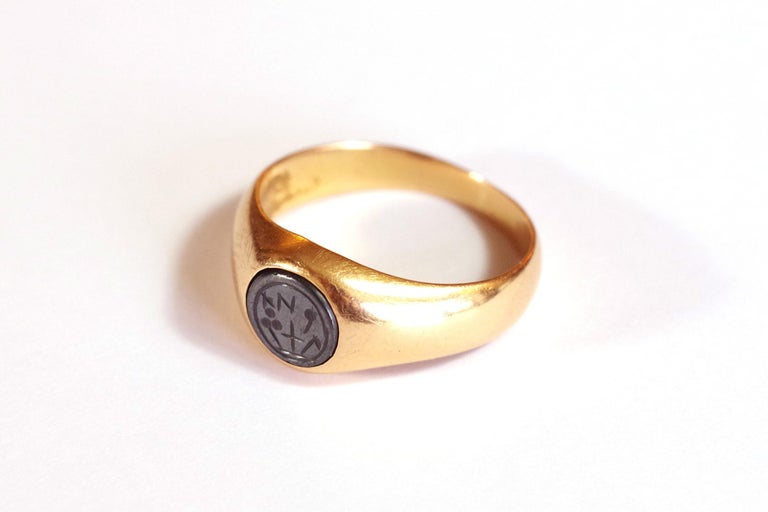 Victorian Signet Intaglio Ring in 18k Rose Gold, Intaglio Men Ring at ...