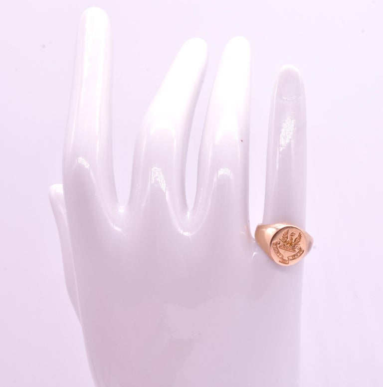 Victorian Signet Ring with Image of Phoenix, "Perit Ut Vivat", circa ...