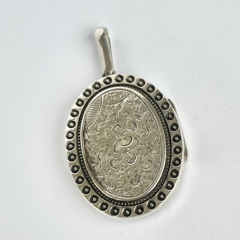 Victorian Silver Aesthetic Locket For Sale at 1stDibs