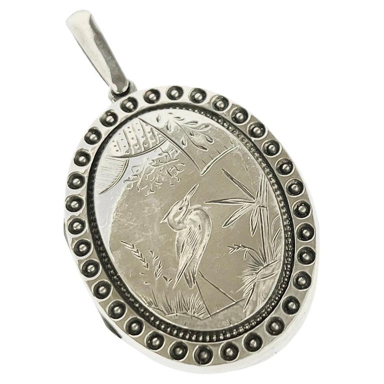 Victorian Silver Aesthetic Locket For Sale at 1stDibs