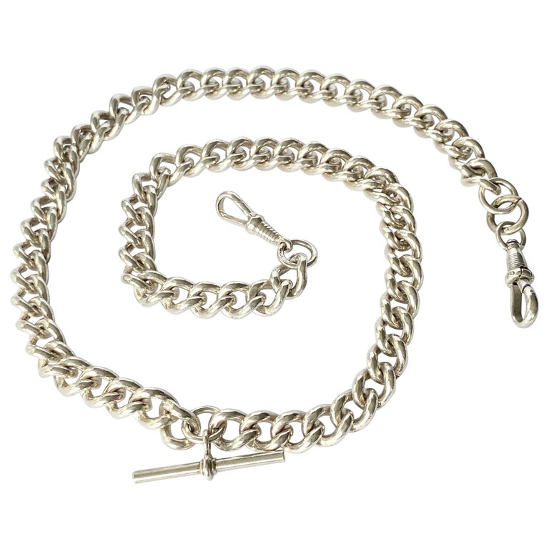 Victorian Silver Albert Chain or Necklace For Sale at 1stDibs | antique ...
