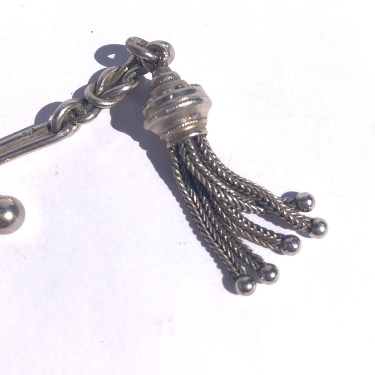 Victorian Silver Albert Chain with Tassel at 1stDibs