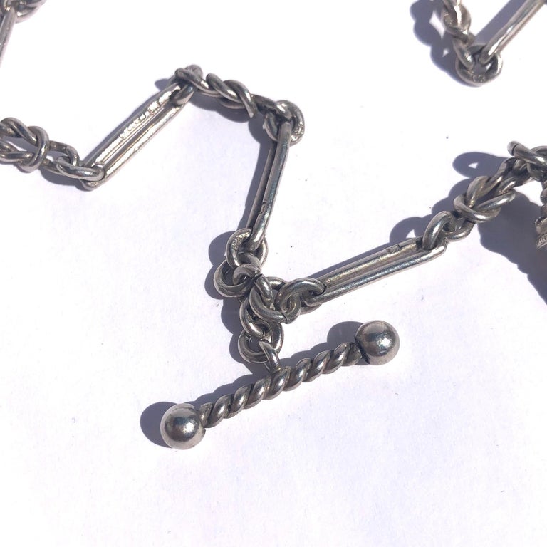 Victorian Silver Albert Chain with Tassel at 1stDibs