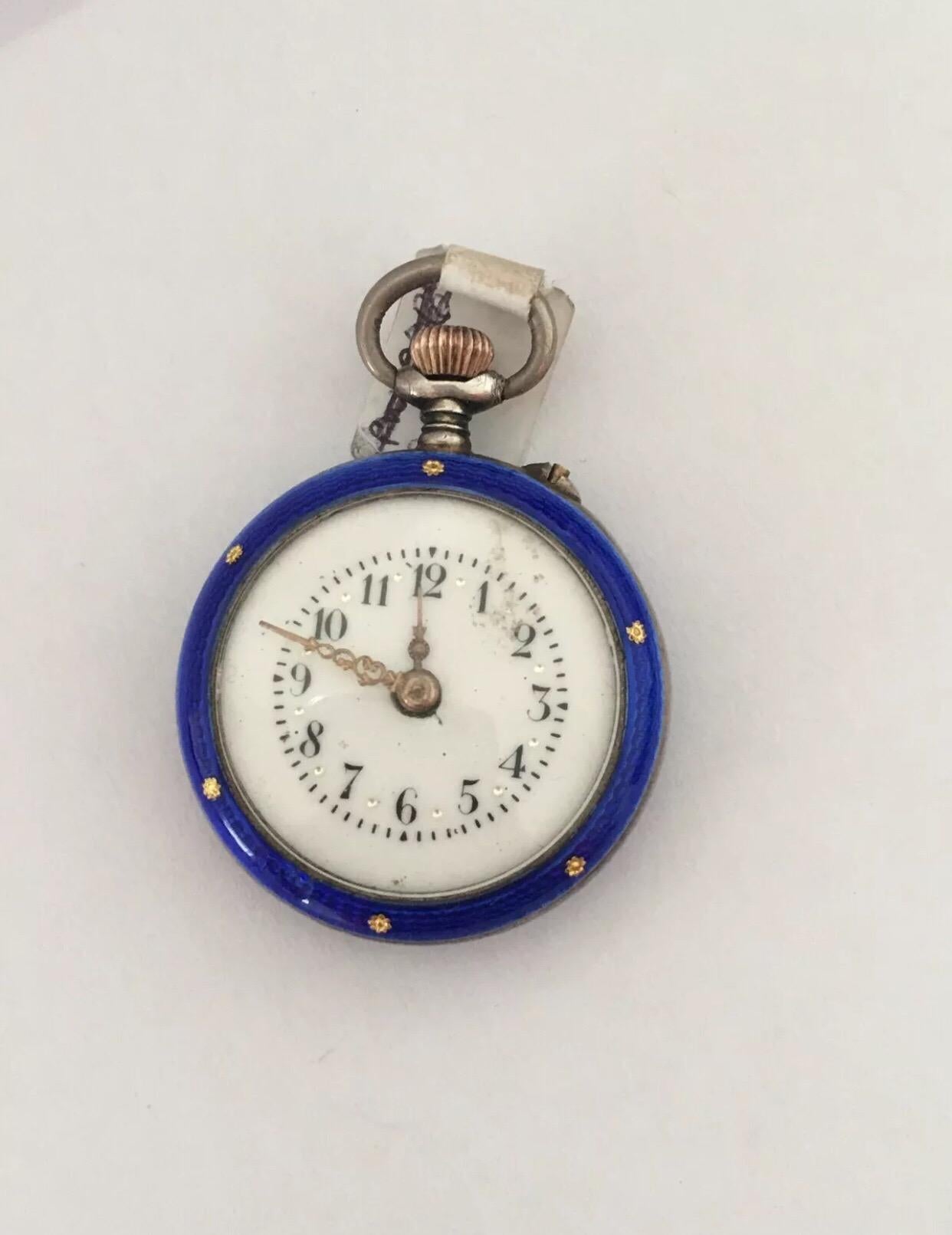 Victorian Silver Blue Enamel Fob Watch For Sale at 1stDibs | victorian ...
