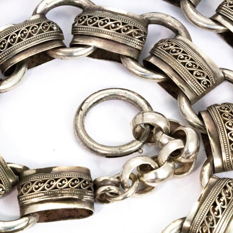 Victorian Silver Fancy Collar Necklace For Sale (Free Shipping) at 1stDibs