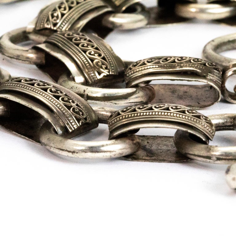 Victorian Silver Fancy Collar Necklace For Sale at 1stDibs