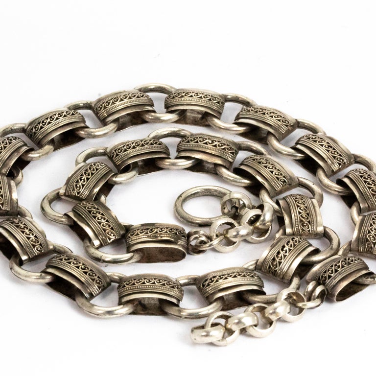 Victorian Silver Fancy Collar Necklace For Sale (Free Shipping) at 1stDibs