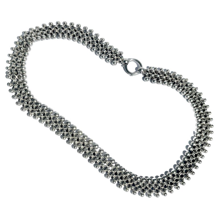 Victorian Silver Fancy Collar Necklace For Sale at 1stDibs