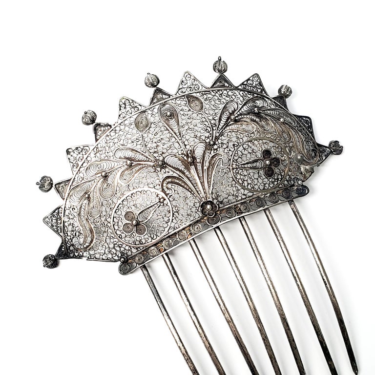 Victorian Silver Filigree Hair Comb at 1stDibs | victorian hair comb ...