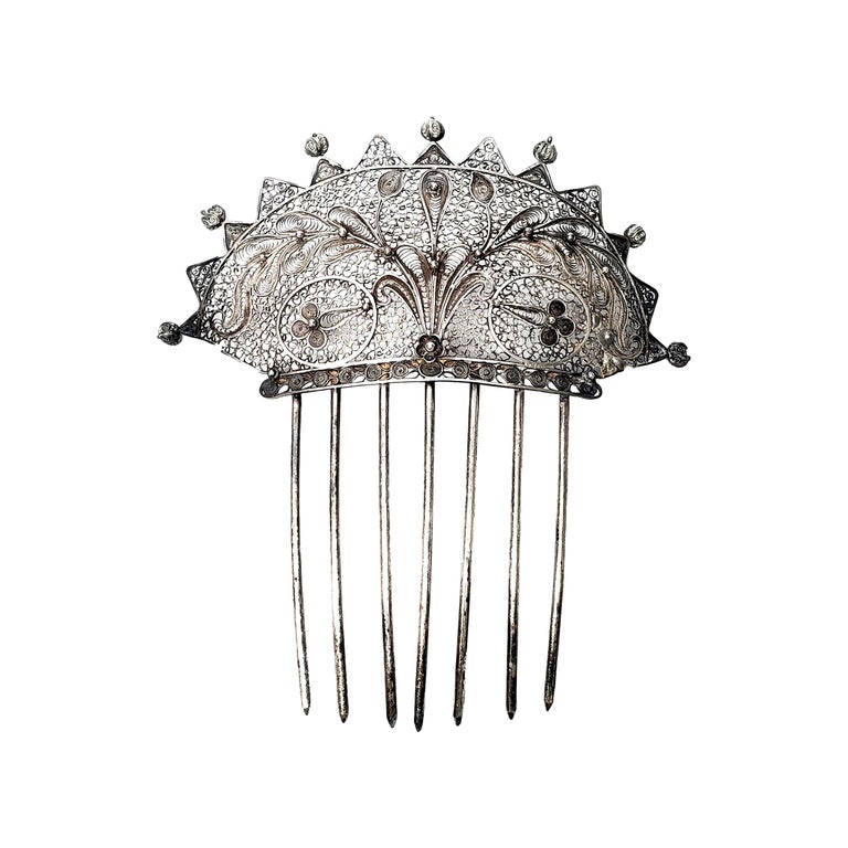 Victorian Silver Filigree Hair Comb at 1stDibs | victorian hair comb ...