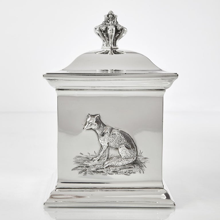 Victorian Silver Hunting Theme Box For Sale at 1stDibs