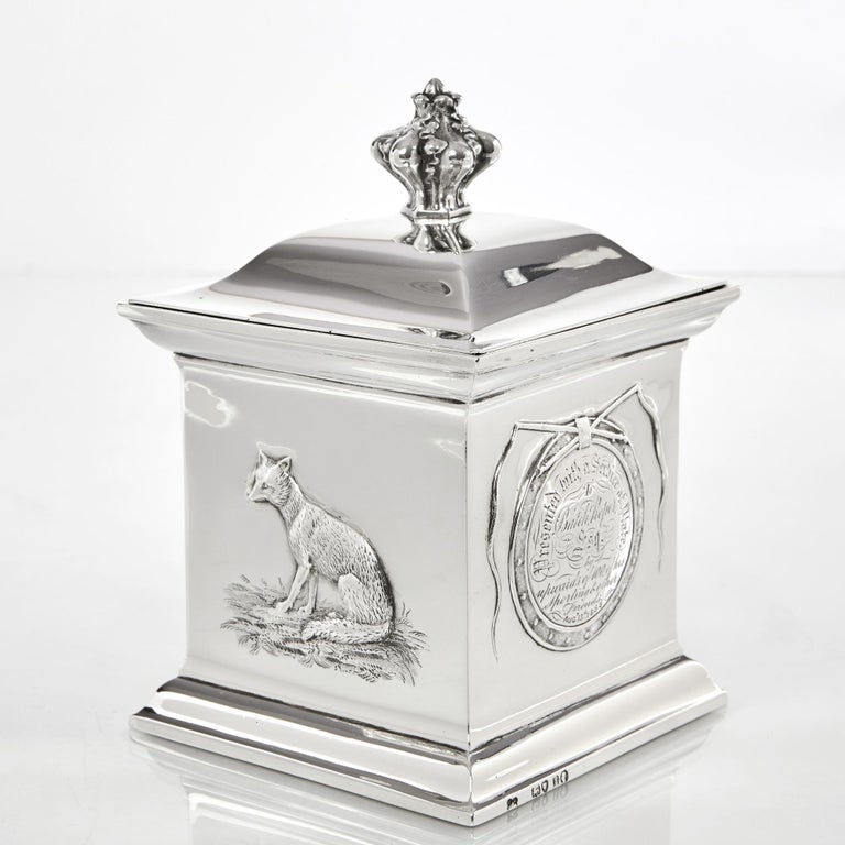 Victorian Silver Hunting Theme Box For Sale at 1stDibs