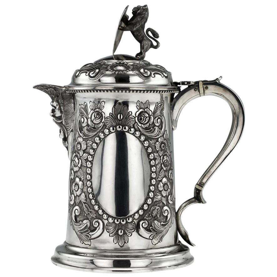 Antique Victorian Sterling Silver Flagon London 1882 Aldwinckle and ...