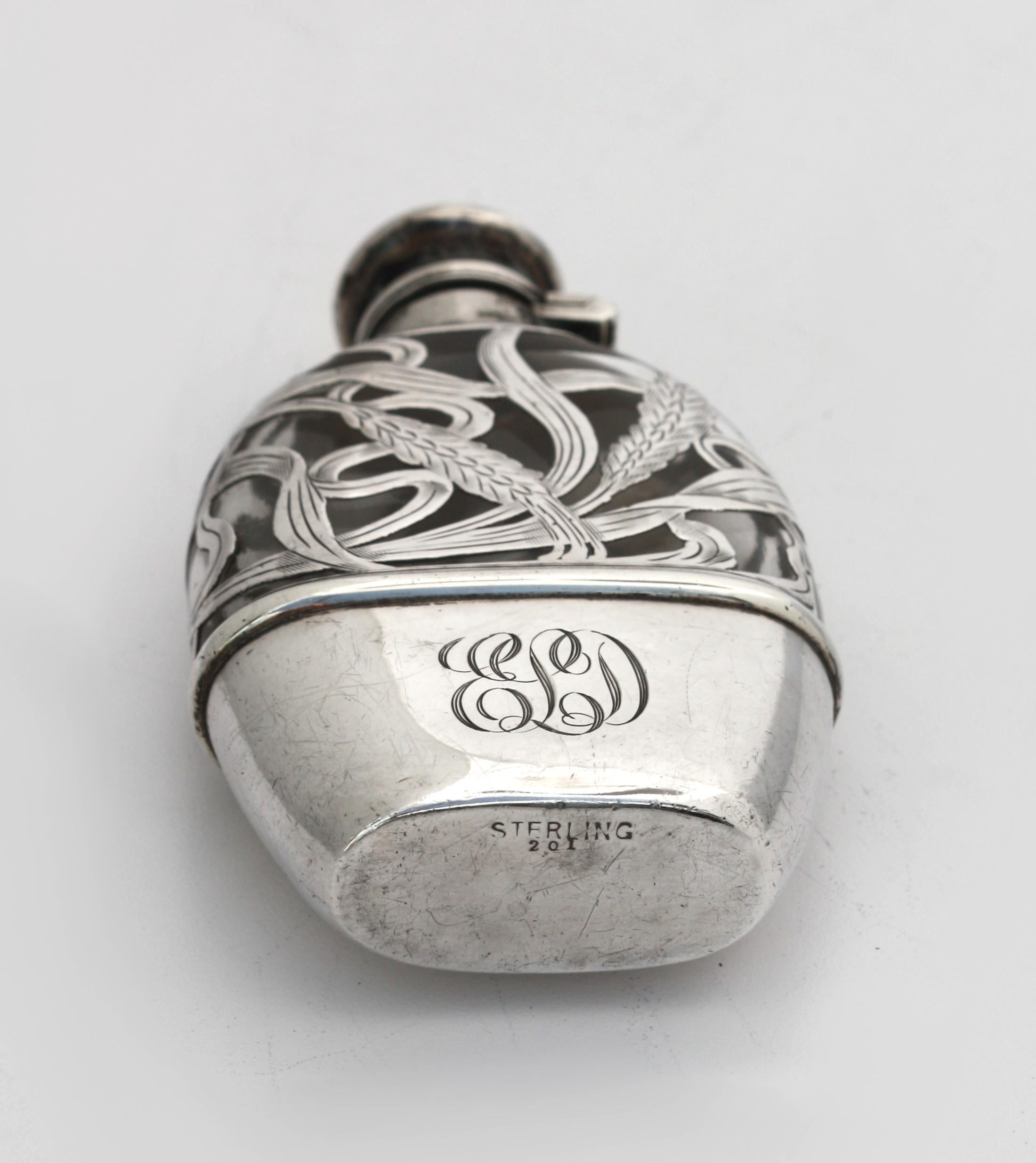 Victorian Silver-Mounted Glass Flask For Sale at 1stDibs