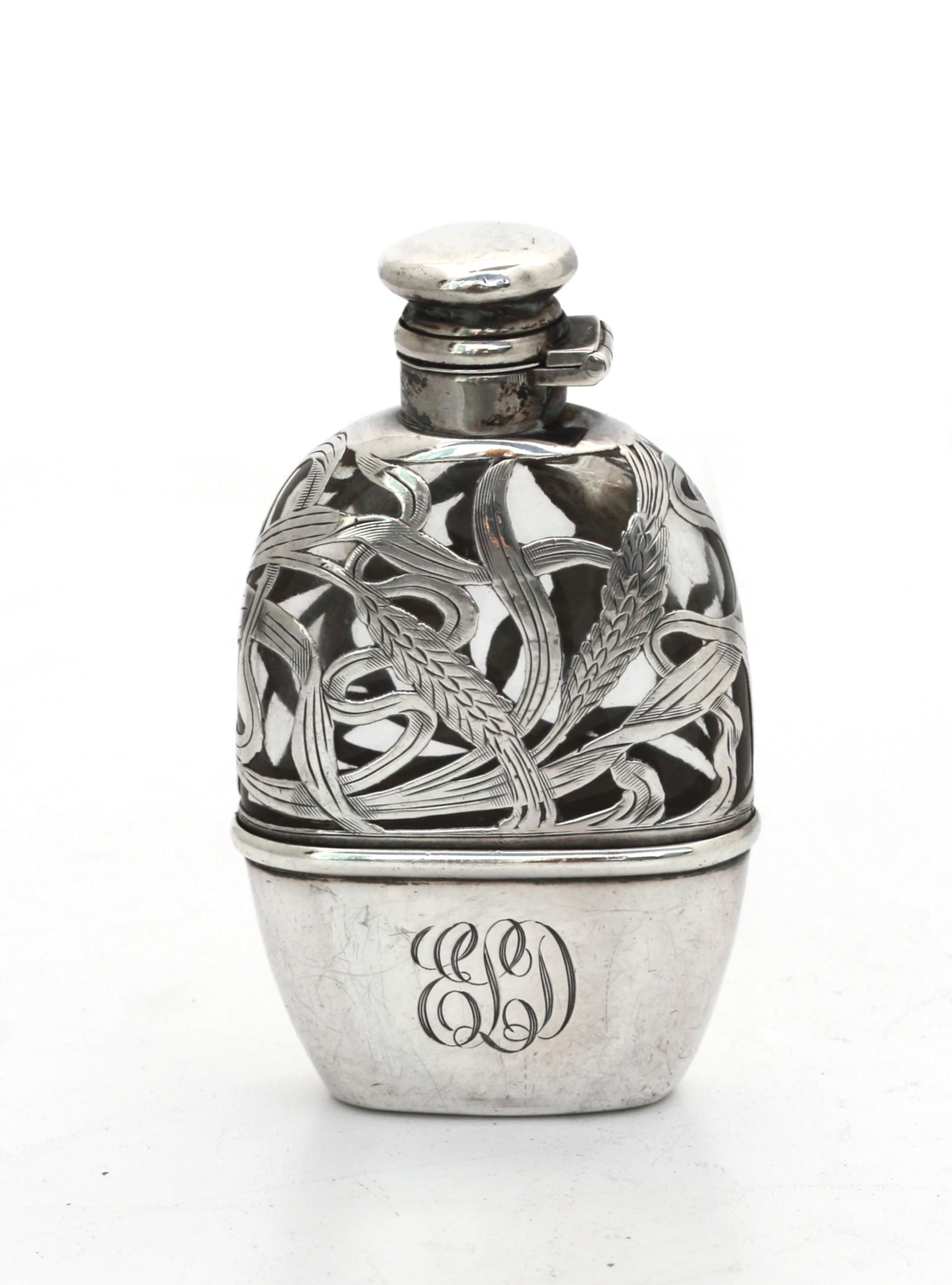 Victorian Silver-Mounted Glass Flask For Sale at 1stDibs