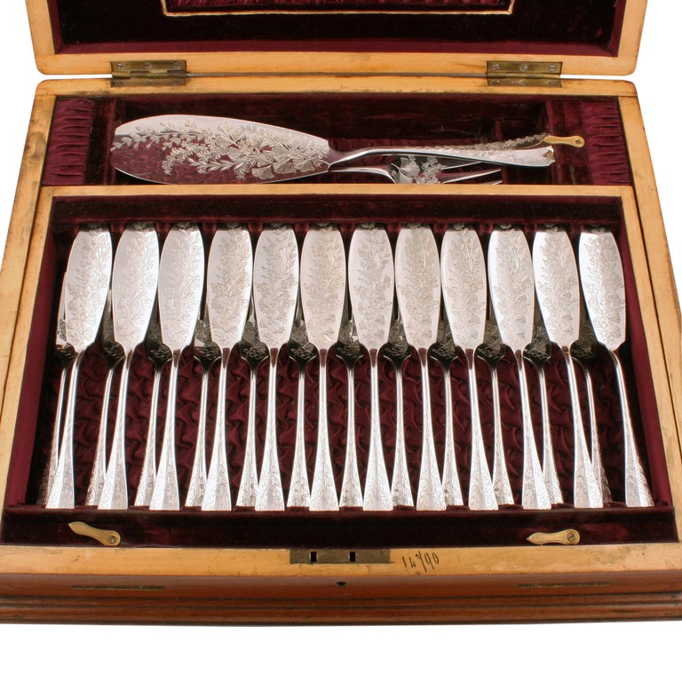 Victorian Silver Plated Fish Set at 1stDibs