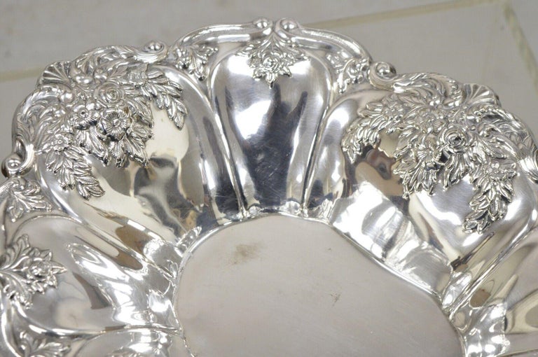 Victorian Silver Plated Floral Repousse Trinket Dish Serving Bowl ...