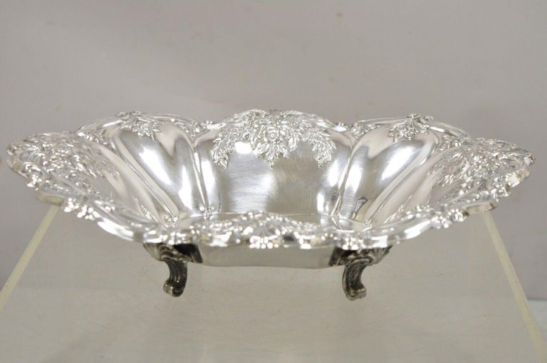 Victorian Silver Plated Floral Repousse Trinket Dish Serving Bowl ...