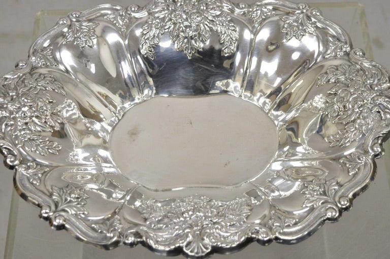 Victorian Silver Plated Floral Repousse Trinket Dish Serving Bowl ...
