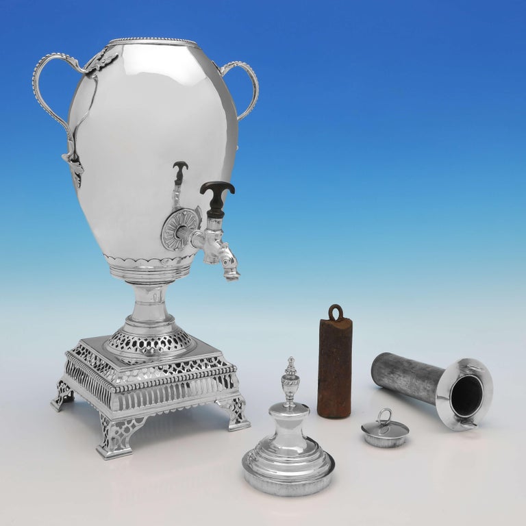 Victorian Silver Plated Tea Urn with Hot Iron Holder, circa 1860 For ...