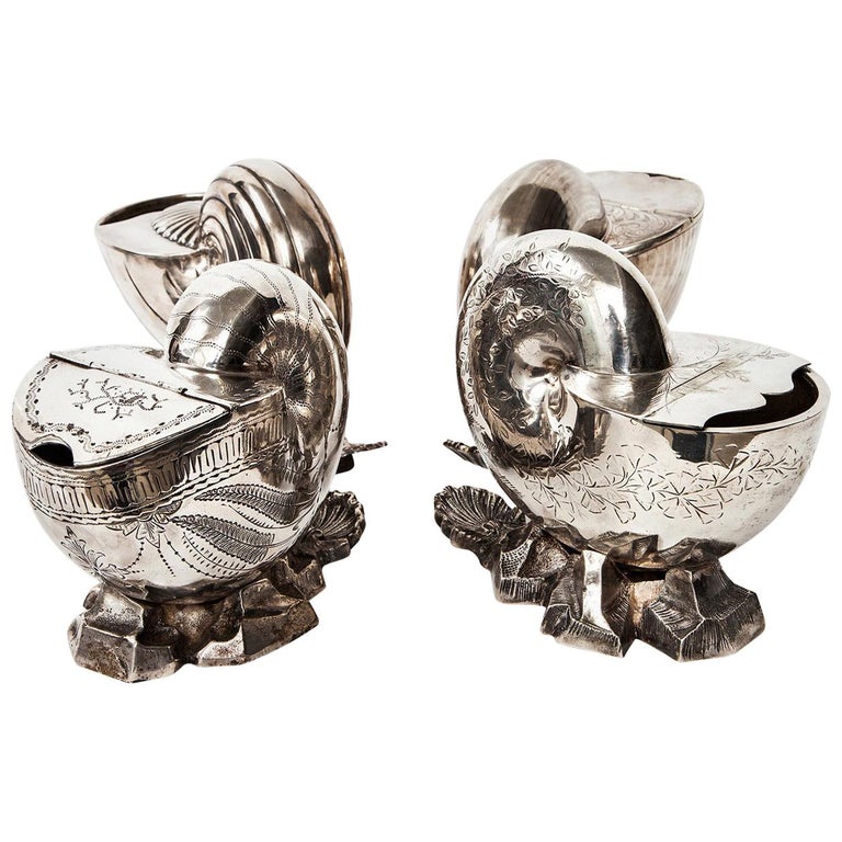 Victorian Silver Shell Spoon Warmers For Sale at 1stDibs