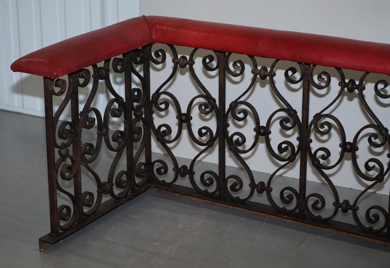 Victorian Sir Robert Lorimer Wrought Iron Oxblood Leather Fireplace ...