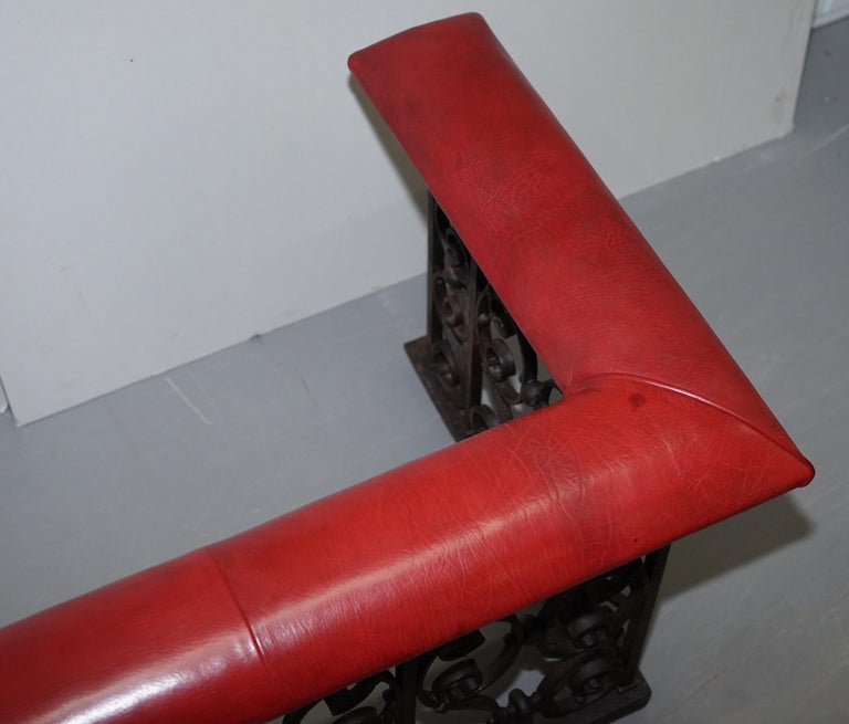 Victorian Sir Robert Lorimer Wrought Iron Oxblood Leather Fireplace ...