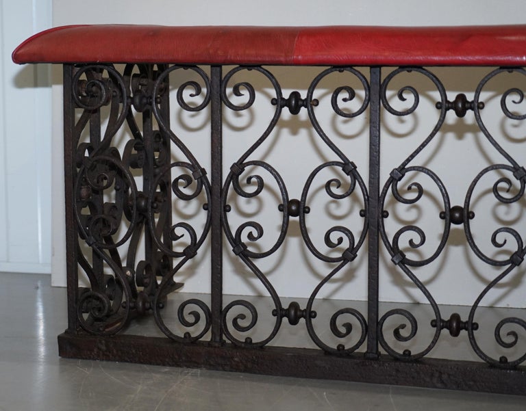 Victorian Sir Robert Lorimer Wrought Iron Oxblood Leather Fireplace ...
