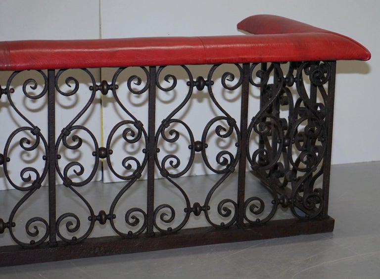 Victorian Sir Robert Lorimer Wrought Iron Oxblood Leather Fireplace ...