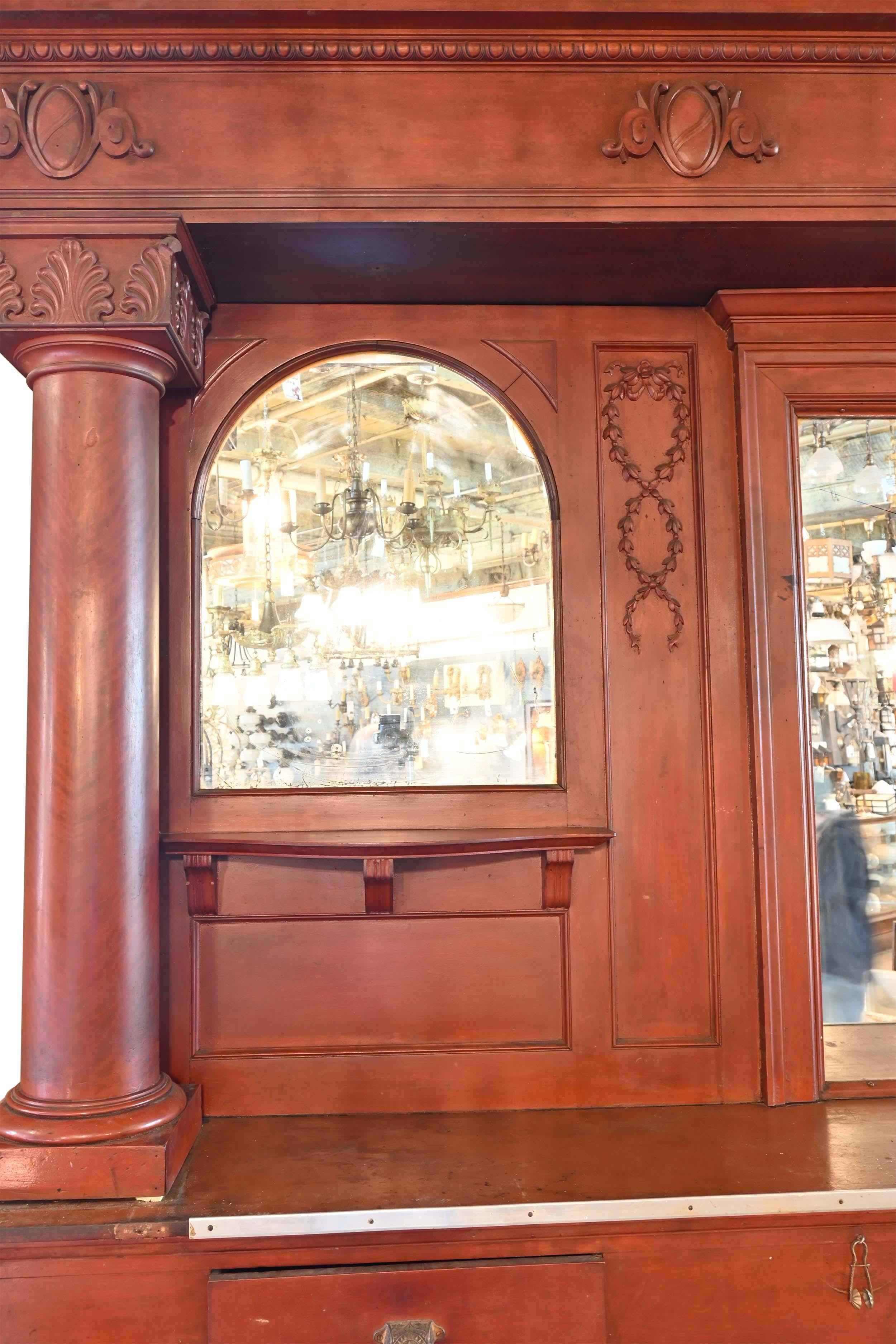 Victorian Sixteen Foot Carved Mahogany Back Bar For Sale at 1stDibs ...