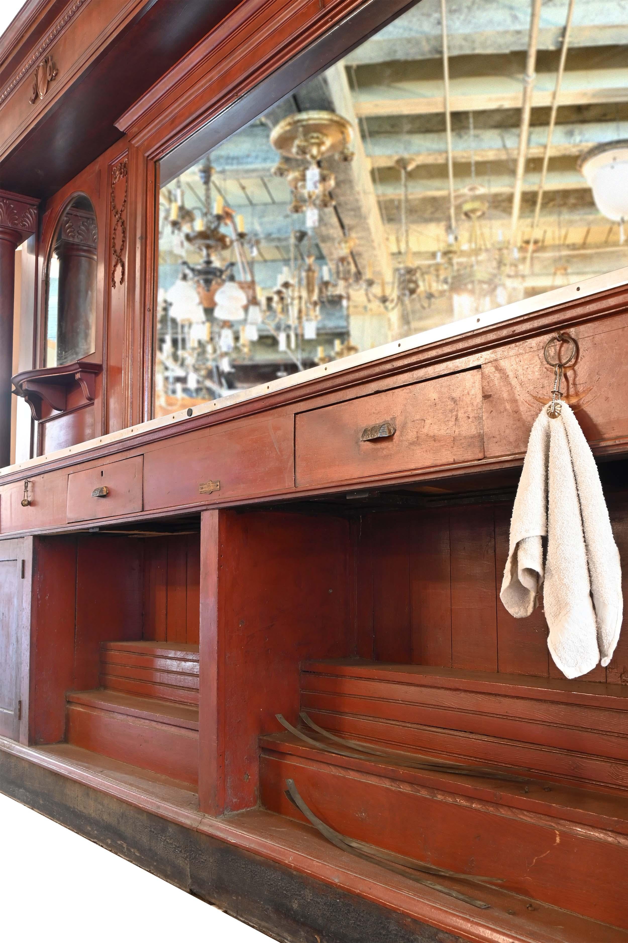 Victorian Sixteen Foot Carved Mahogany Back Bar For Sale at 1stDibs ...