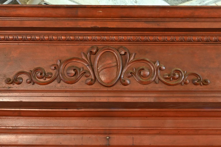 Victorian Sixteen Foot Carved Mahogany Back Bar For Sale at 1stDibs