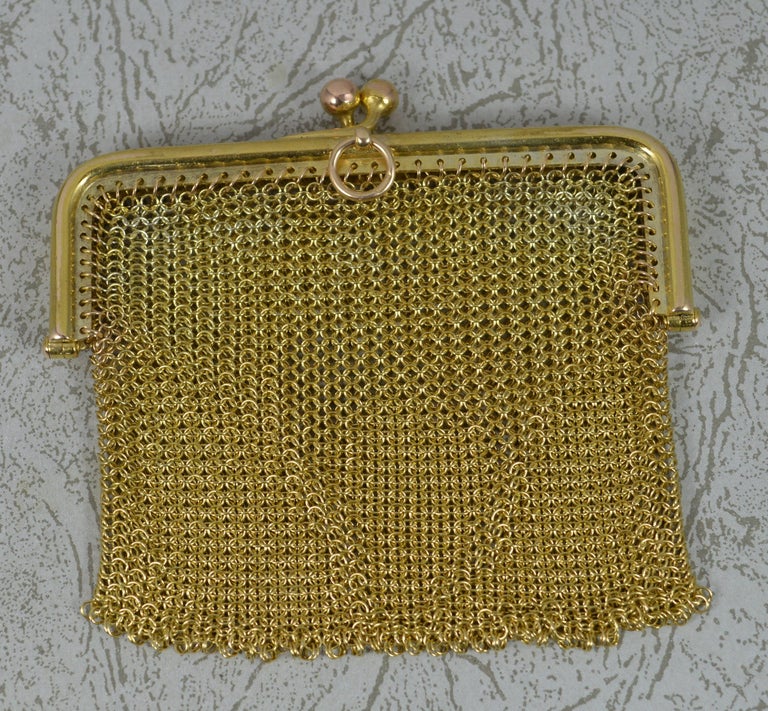 Victorian Solid 9 Carat Gold Ladies Coin Purse Chainmail Bag For Sale ...