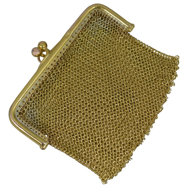 Victorian Solid 9 Carat Gold Ladies Coin Purse Chainmail Bag For Sale ...