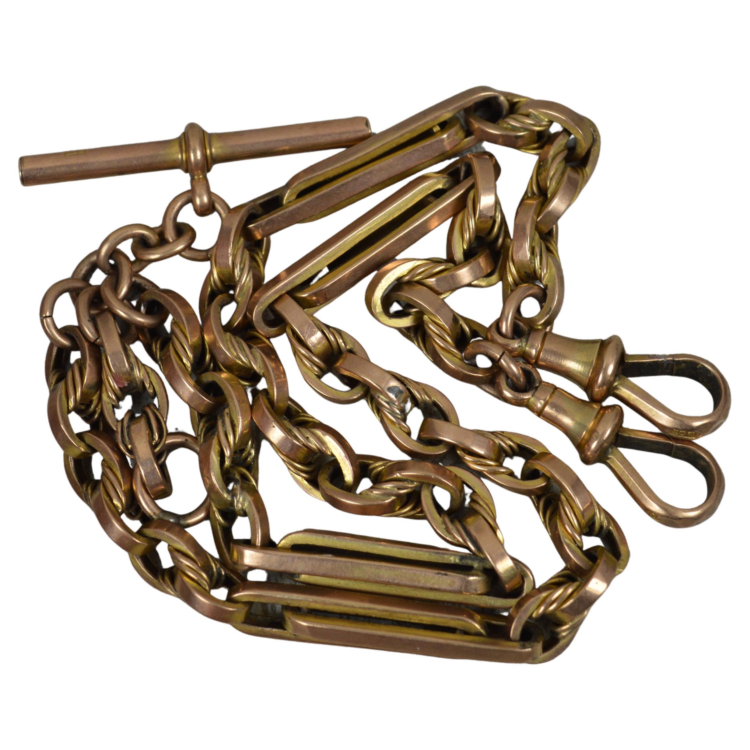 Victorian Silver Albert Chain, Fancy Link, Watch Chain at 1stDibs