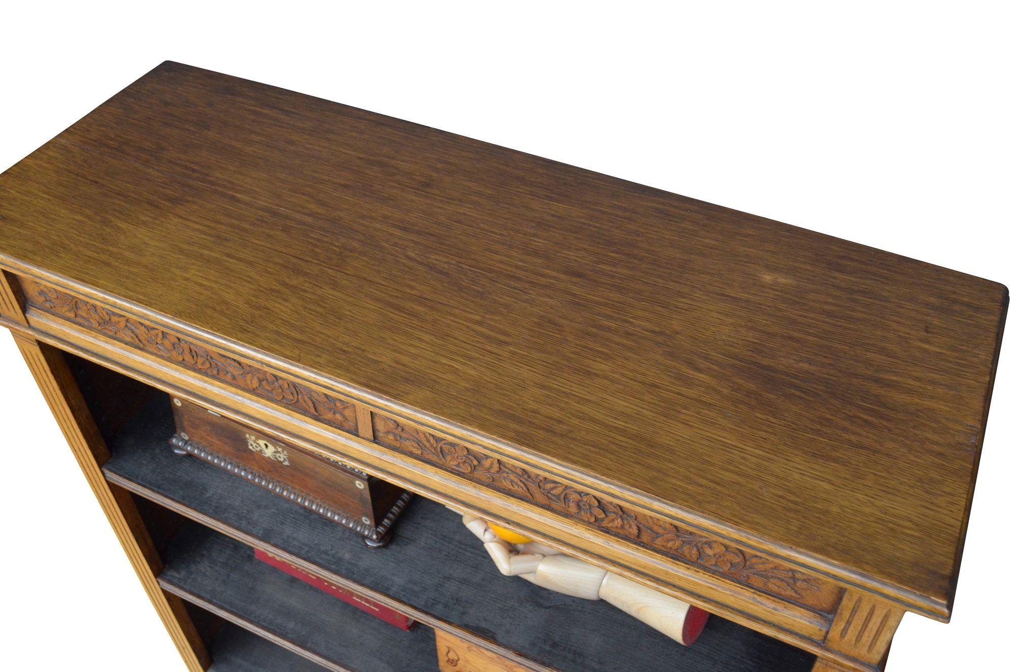 Victorian Solid Oak Open Bookcase For Sale at 1stDibs