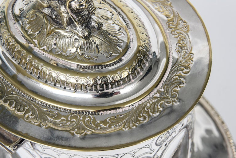 Victorian Sphinx Egyptian Revival Mappin and Webb Silver Plate Biscuit ...