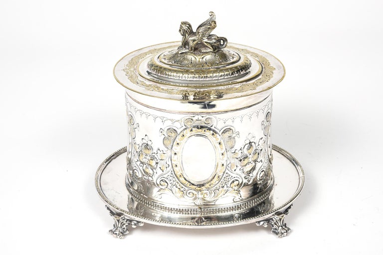 Victorian Sphinx Egyptian Revival Mappin and Webb Silver Plate Biscuit ...
